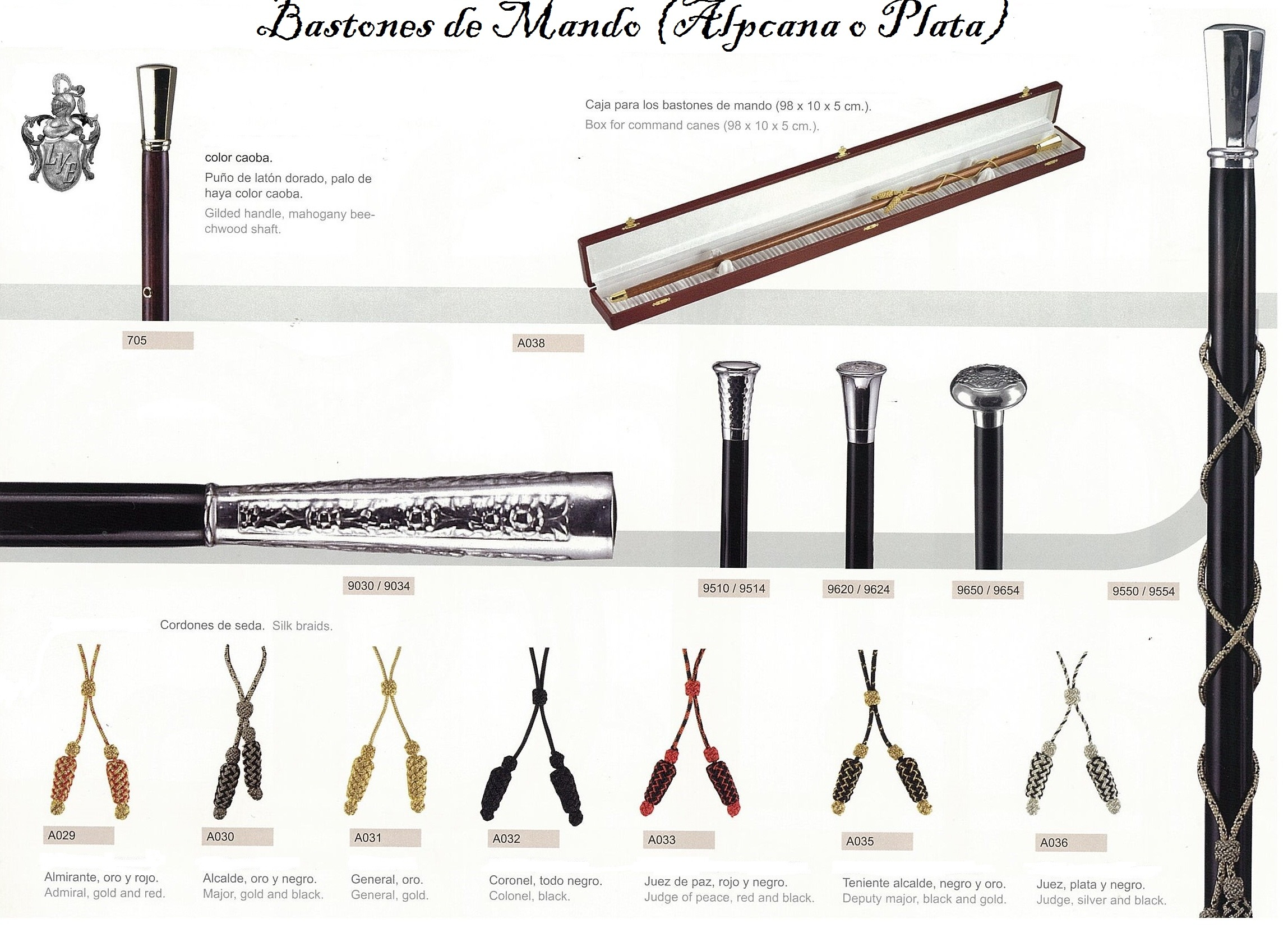 CORDON DE SEDA PARA BASTON DE MANDO, JUEZ DE PAZ - La vieja España